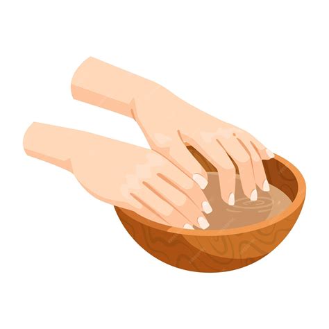 Premium Vector Hands Soaking In A Bowl Of Water Vector Illustration