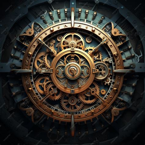 Premium Photo There Is A Clock With Gears And Gears On It Generative Ai