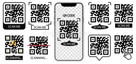 Qr Code Icon Collection In Black Scan Me Code Template Digital