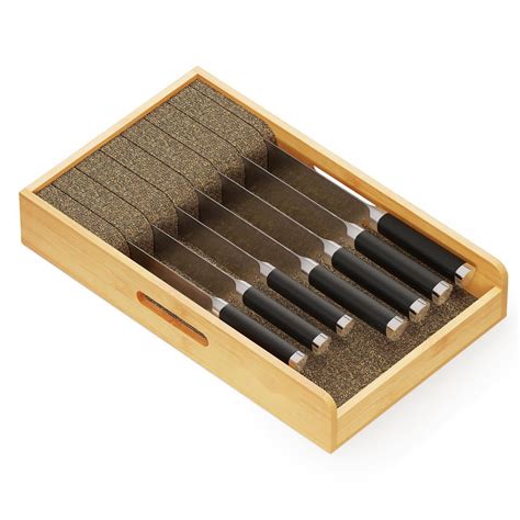 Seasonal Collections Llc Knife Drawer Organizer Bamboo Insert Dock