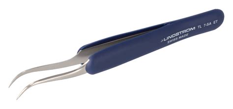 Stainless Steel Esd Safe Ergonomic Tweezers Style 7 With Curved Very