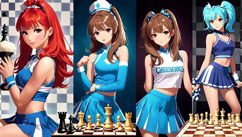 Sultry Cheerleaders In Chess Inspired Anime Style Ai Art