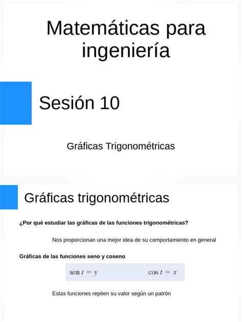 Sesión 10 Gráficas Trigonométricas Pdf Funciones Trigonométricas Funciones Especiales