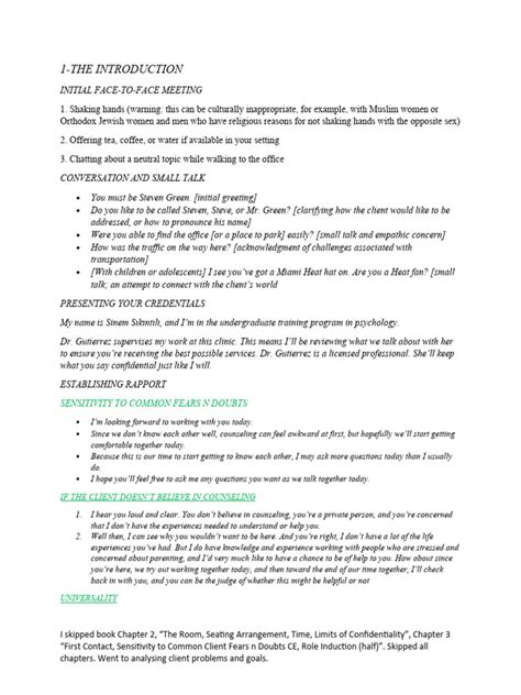 Clinic Interview Notes Pdf Mental Disorder Psychotherapy