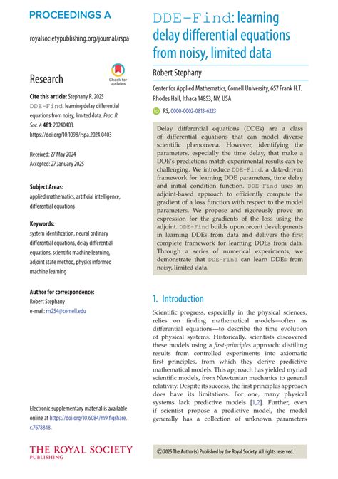 dde find learning delay differential equations from noisy limited data