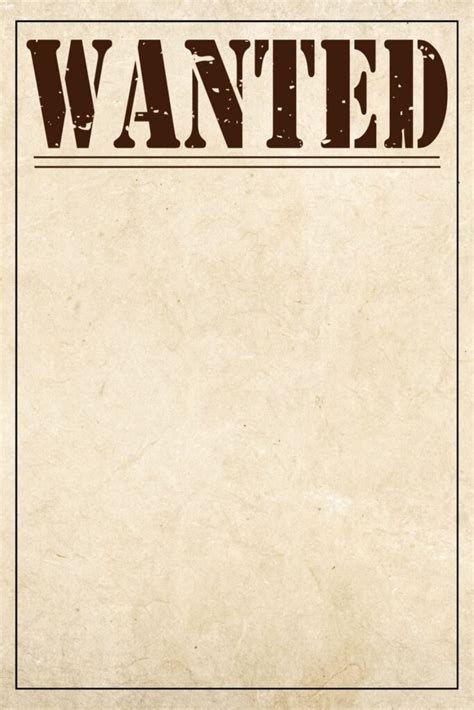 Printable Blank Wanted Poster Templates Printables Hub
