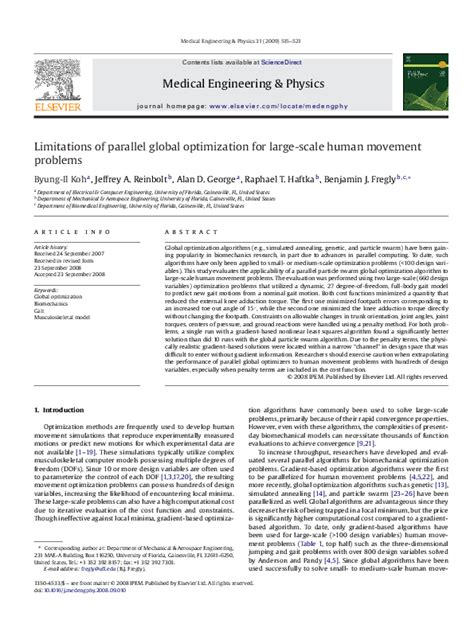 pdf limitations of parallel global optimization for large scale human