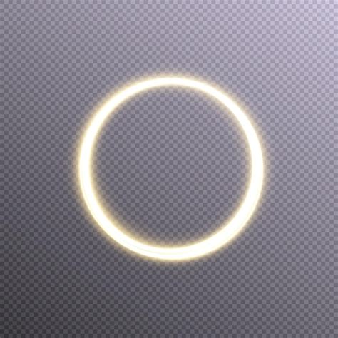 황금 네온 빛나는 반지 밝은 빛나는 광선으로 만든 밝은 빛나는 네온 프레임 벡터 Png 프리미엄 벡터