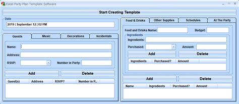 Excel Party Plan Template Software
