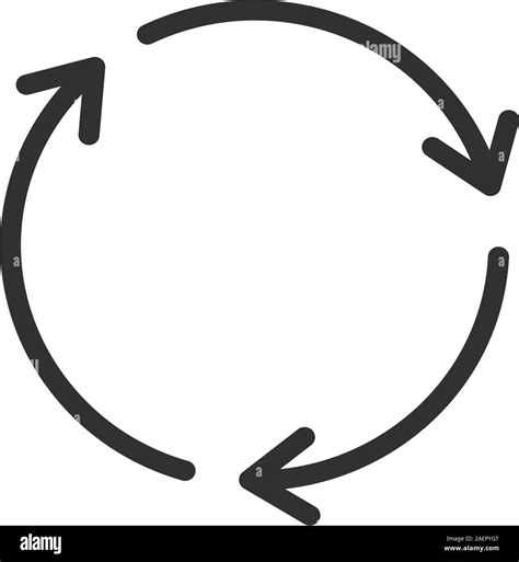 Three Linear Rotation Arrows Icon Stock Vector Illustration Isolated