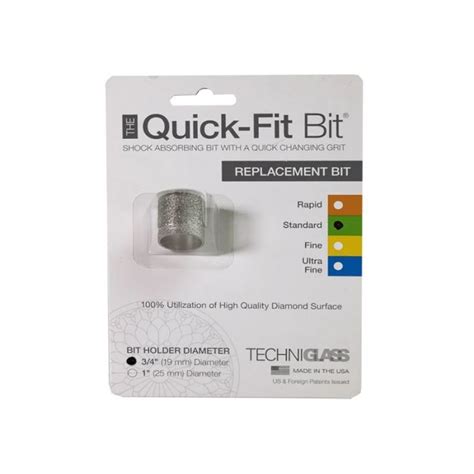 11260 3 4 Standard Techniglass Quick Fit Bit Replacement Bit Rainbow Art Glass