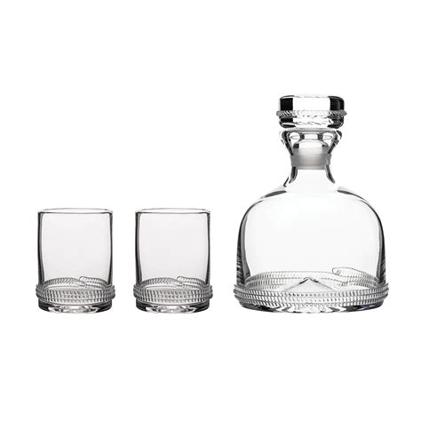 Juliska Dean Decanter And 2 Double Old Fashioned Glasses 3 Piece Set