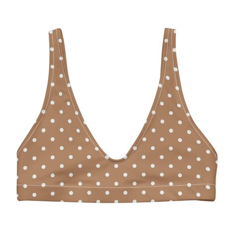 Bella Eco Padded Bikini Top Brown Polka Dots Pinkcolada