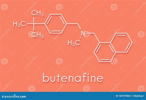 Butenafine Antifungal Drug Molecule Skeletal Formula Stock