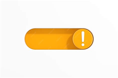 Premium Photo Yellow Toggle Switch Slider With Exclamation Mark Icon 3d Rendering