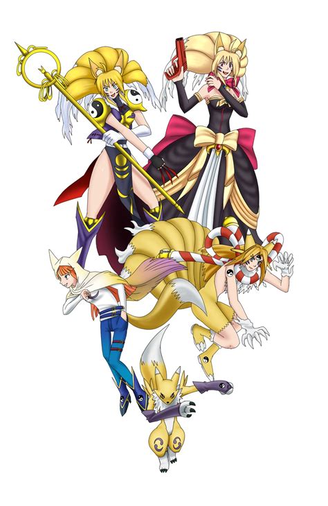 Kyuubimon Makino Ruki Renamon Rozalin Sakuyamon Xiaomu Digimon Disgaea Namco X Capcom