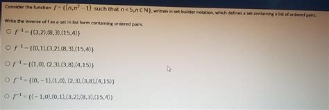solved consider the function f { n n2 1 such that n