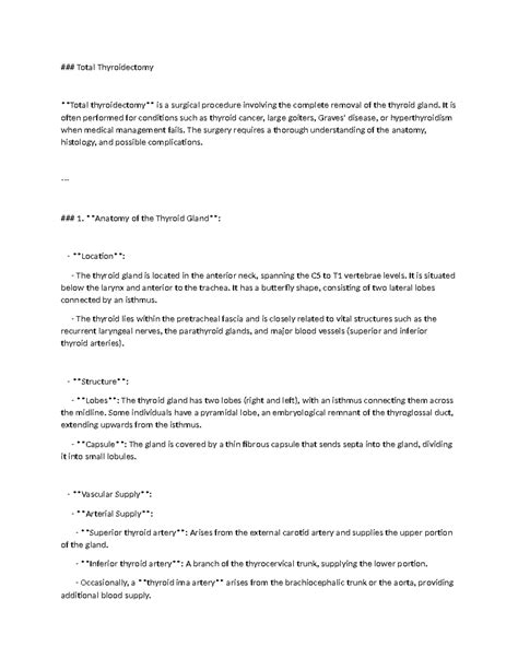 Total Thyroidectomy None Total Thyroidectomy Total Thyroidectomy Is