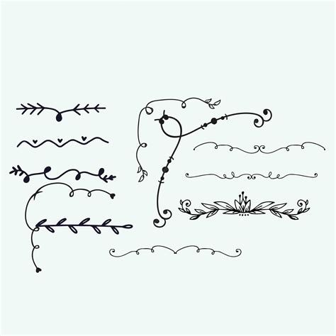 premium vector hand drawn line border frame vector design element set