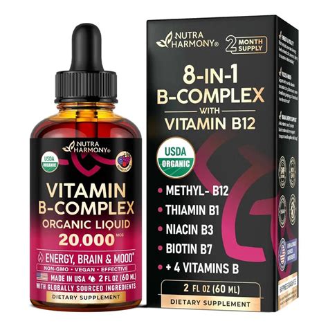 Complejo De Vitaminas B Líquido Orgánico Para Energía Y Vitalidad