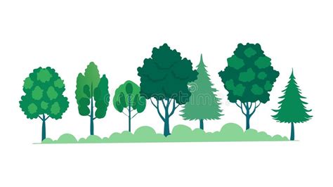Forest Tree Line Vector Illustration For Nature Landscape Vector Design Generative Ai Stock