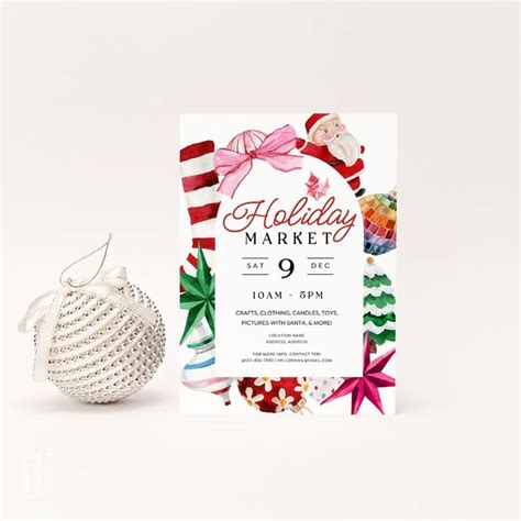 Christmas Pop Up Event Flyer Canva Template Kitsch Disco Christmas Christmas Pops Craft