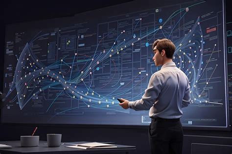 Premium Photo A Businessman Harnessing Ai Big Data Digital Neural Networks To Analyze