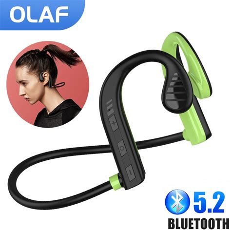 Olaf 골전도 무선 블루투스 헤드폰 서라운드 사운드 방수 스포츠 소음 감소 이어버드 이어폰 마이크 포함