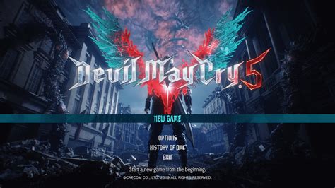 Main Menu Devil May Cry 5 Interface In Game