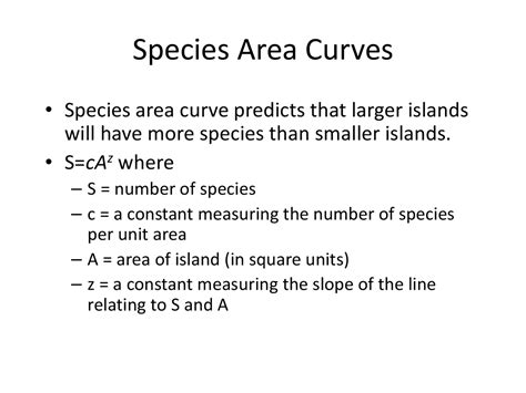 Species Area Curves Evolution Ecology And Biodiversity Lecture Slides Docsity