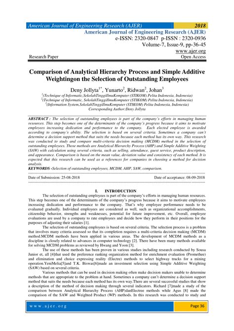 pdf comparison of analytical hierarchy process and simple additive