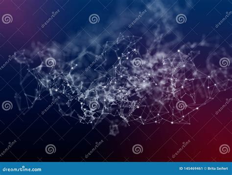 Plexus Lines Dots And Light Beams With Light Points Abstract Technology Science And