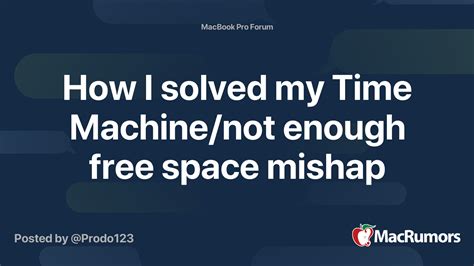 how i solved my time machine not enough free space mishap macrumors