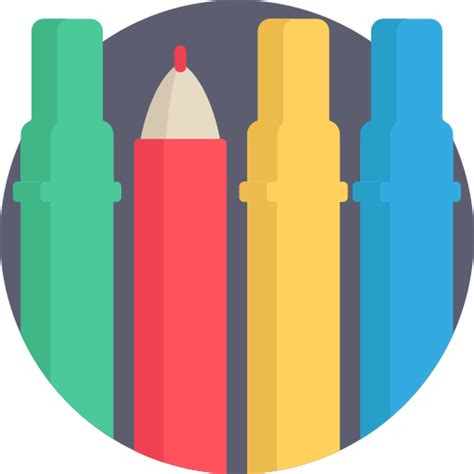 Markers Detailed Flat Circular Flat Icon
