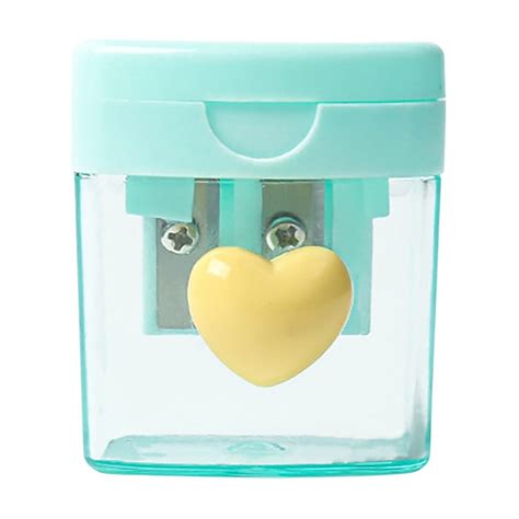 Yhmxh Heart Pencil Sharpeners Manual Cute Double Hole Pencil Sharpener Plastic Handheld Pencil