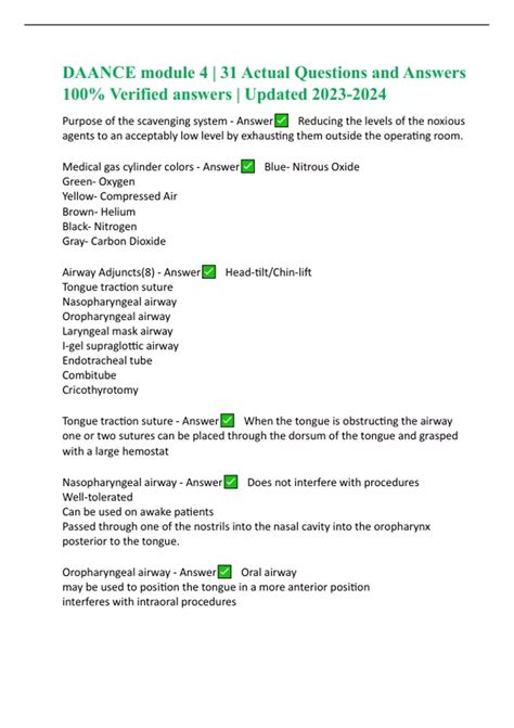 Daance Module 4 31 Actual Questions And Answers 100 Verified Answers