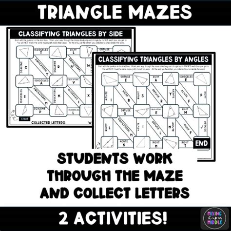 Classifying Triangles By Side And Angle Printable Maze Worksheets