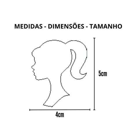 20 Apliques Preto Silhueta Rosto Da Barbie Em Eva Elo7