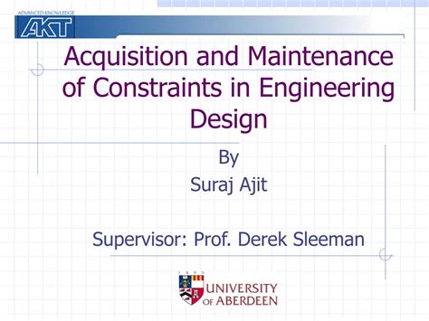 Ppt Acquisition And Maintenance Of Constraints In Engineering Design