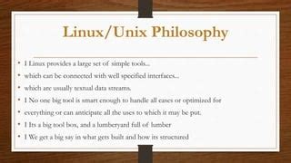 Linux Principles And Philosophy PPTX