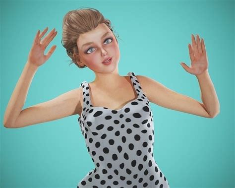 3d Model Game Rigged Girl Vr Ar Low Poly Cgtrader