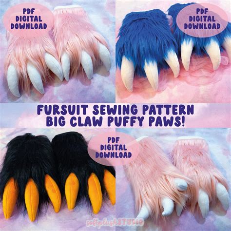 Monster Claw Puffy Paws Pdf Download Sewing Pattern And Tutorial