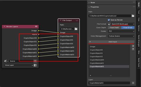 File Output Node Bug With Multilayer Exr S Cryptomatte Blender Stack Exchange