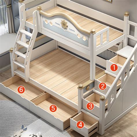 Coastal Cheery Standard Bunk Bed Mattress Included Solid Wood High Bunk