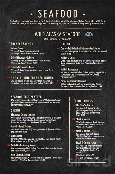 Menu Kalispell Mts The Montana Club Restaurant Sirved