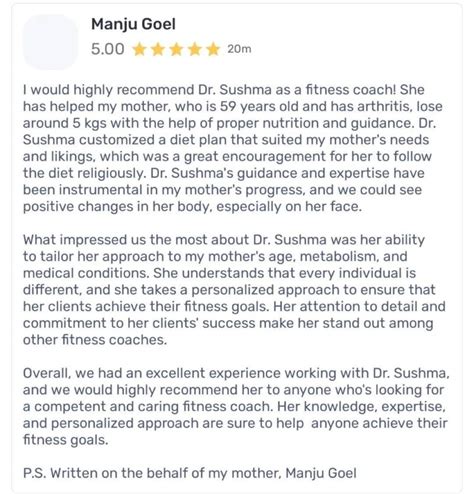 Drsushma Pachouri On Linkedin Sushmapachouri Fittr Testimony Clientfeedback
