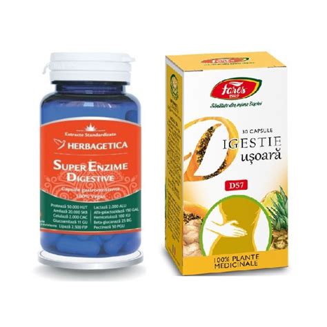 Super Enzime Digestive 30 Capsule Digestie Usoara 30 Cps