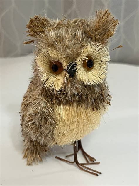 Vintage Owl Collection Set Of 3 Owls Fluffy Owls White Owl Brown Owl