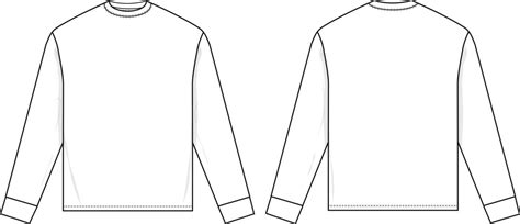 Long Sleeve T Shirt Template Vector Art Icons And Graphics For Free