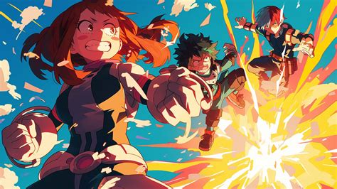 Mha Action Poses Desktop Wallpaper Free Mha Wallpaper In 4k